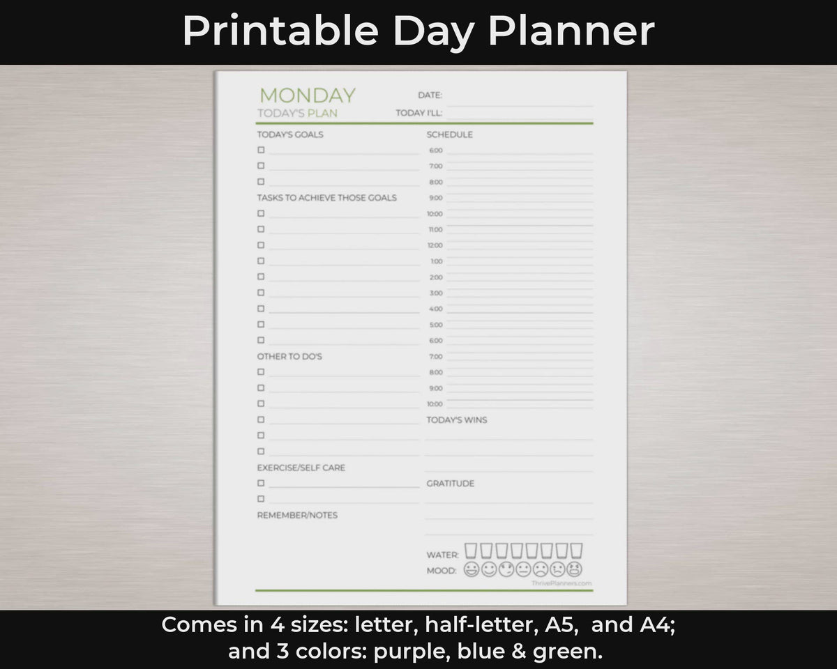 Daily Planner Bundle Printable Planner – Thrive Planners